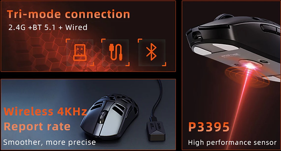 เมาส์ Dareu A950 Pro Al-Mg Alloy Wireless Gaming Mouse | Shopee Thailand