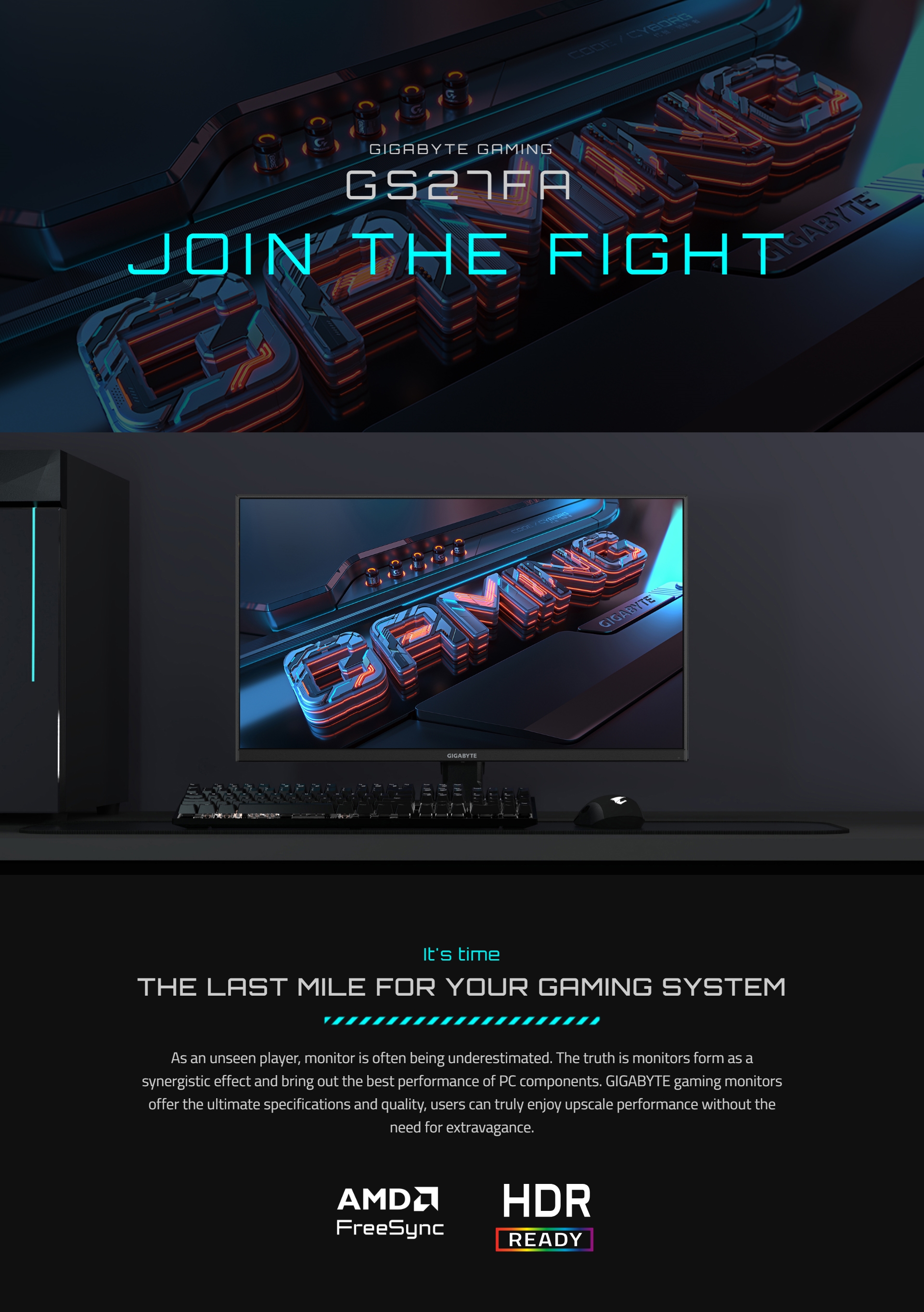 GIGABYTE GS27FA Gaming Monitor (จอมอนิเตอร์) | 27" FHD | SS-IPS | 1ms ...