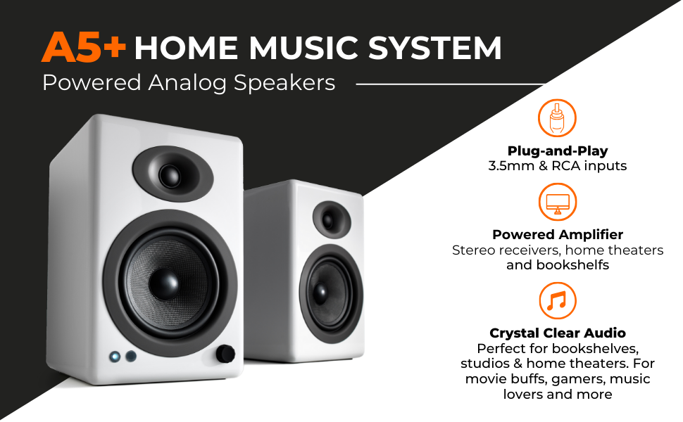 Audioengine A5+ Wireless ลำโพงขนาดบุ๊คเชลฟ์ คุณภาพเสียงระดับ Hi-End (ProPlugin) | Shopee Thailand