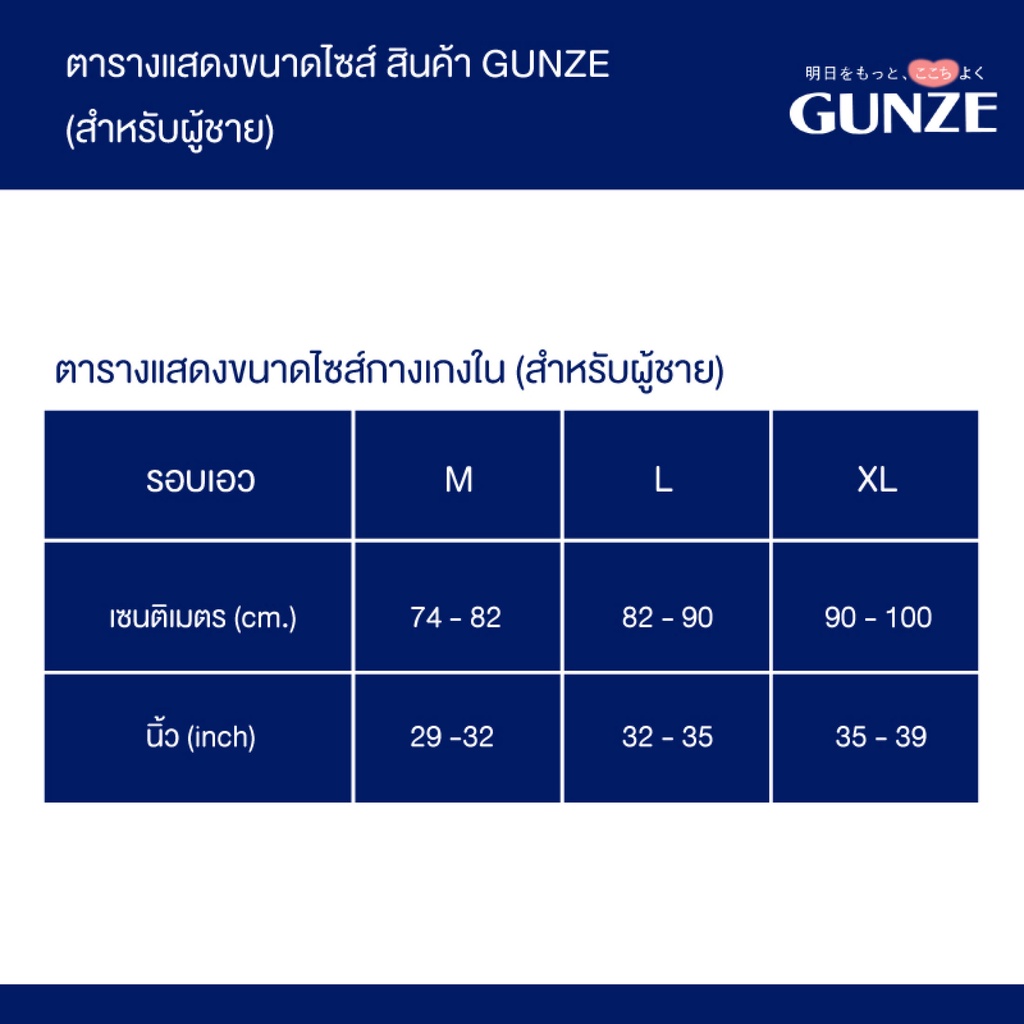 [Pack 3] GUNZE กางเกงในชาย สีขาว รุ่น GS5603 | Shopee Thailand