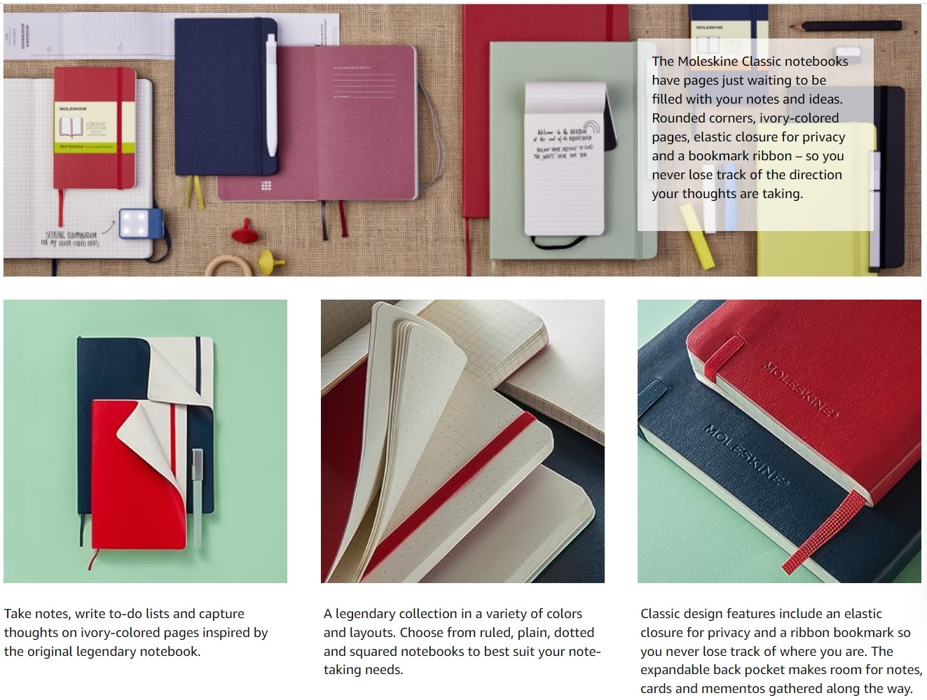 Moleskine Classic Notebook Hard Cover | Ruled | Pocket 9x14 cm สมุดโน๊ต ...