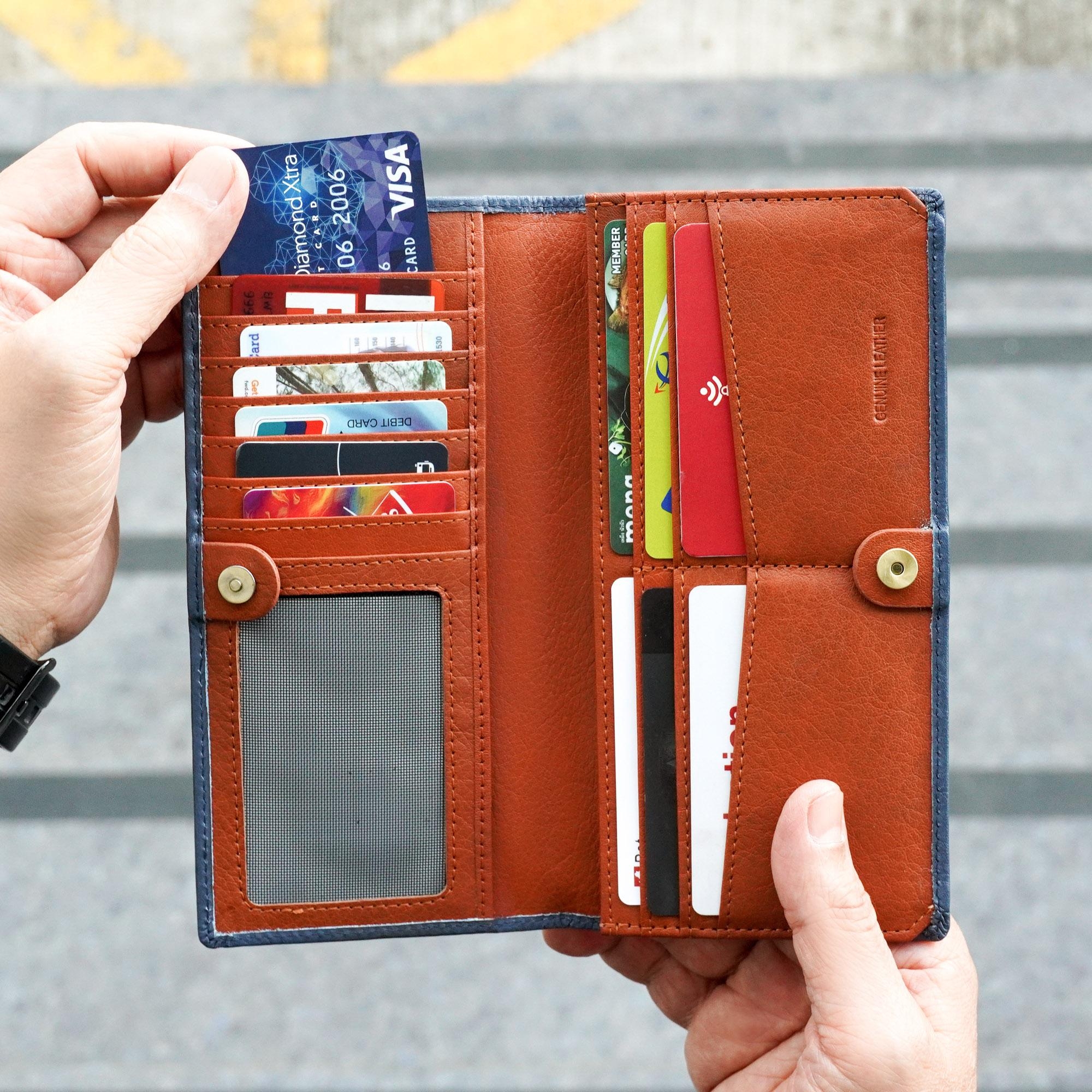 Folio : Tuff slim long wallet (Two-Tone) กระเป๋าสตางค์ผู้ชายใบยาว หนัง ...