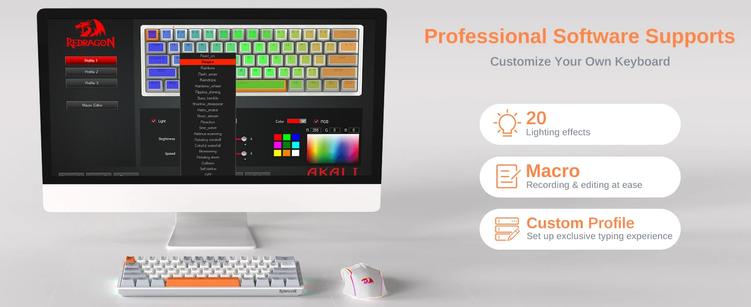 Redragon K642-RGB Akali Wired Gaming Mechanical Keyboard (Brown Sw EN/TH) | Shopee Thailand