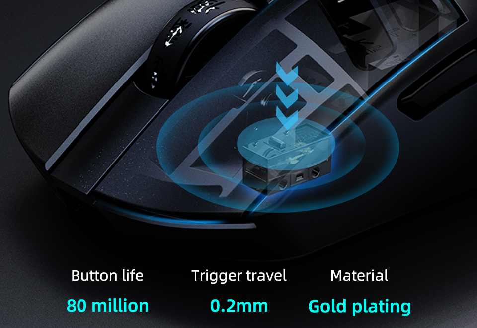 DAREU A950 Premium Al-Mg Alloy เม้าส์ไร้สายวัสดุแมกนีเซียมอัลลอยด์ 4KHz Tri-mode 2.4G M PAW3395 ...