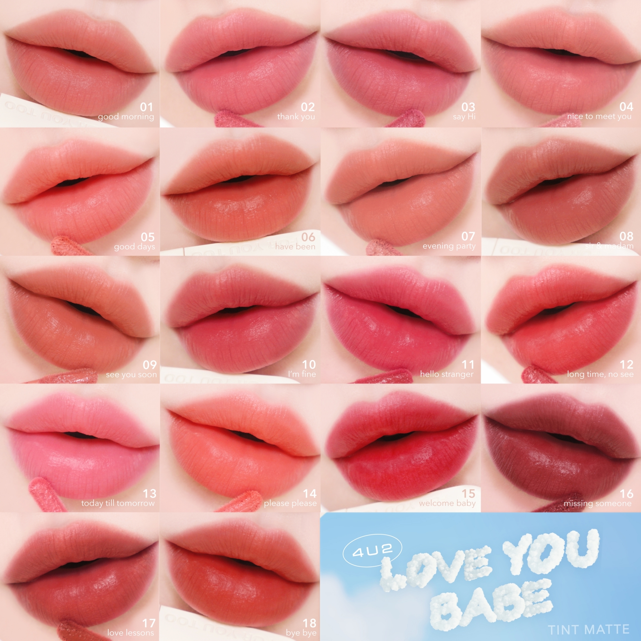 4U2 LOVE YOU BABE TINT MATTE - ทินท์แมทเนื้อ VELVET เนื้อลิปนุ่มละมุน ฟูเหมือนก้อนเมฆ | Shopee ...