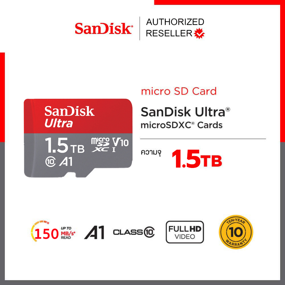 Sandisk Ultra Micro SD Card SDXC 1.5TB Class10 อ่านสูงสุด 150MB/s A1 ...