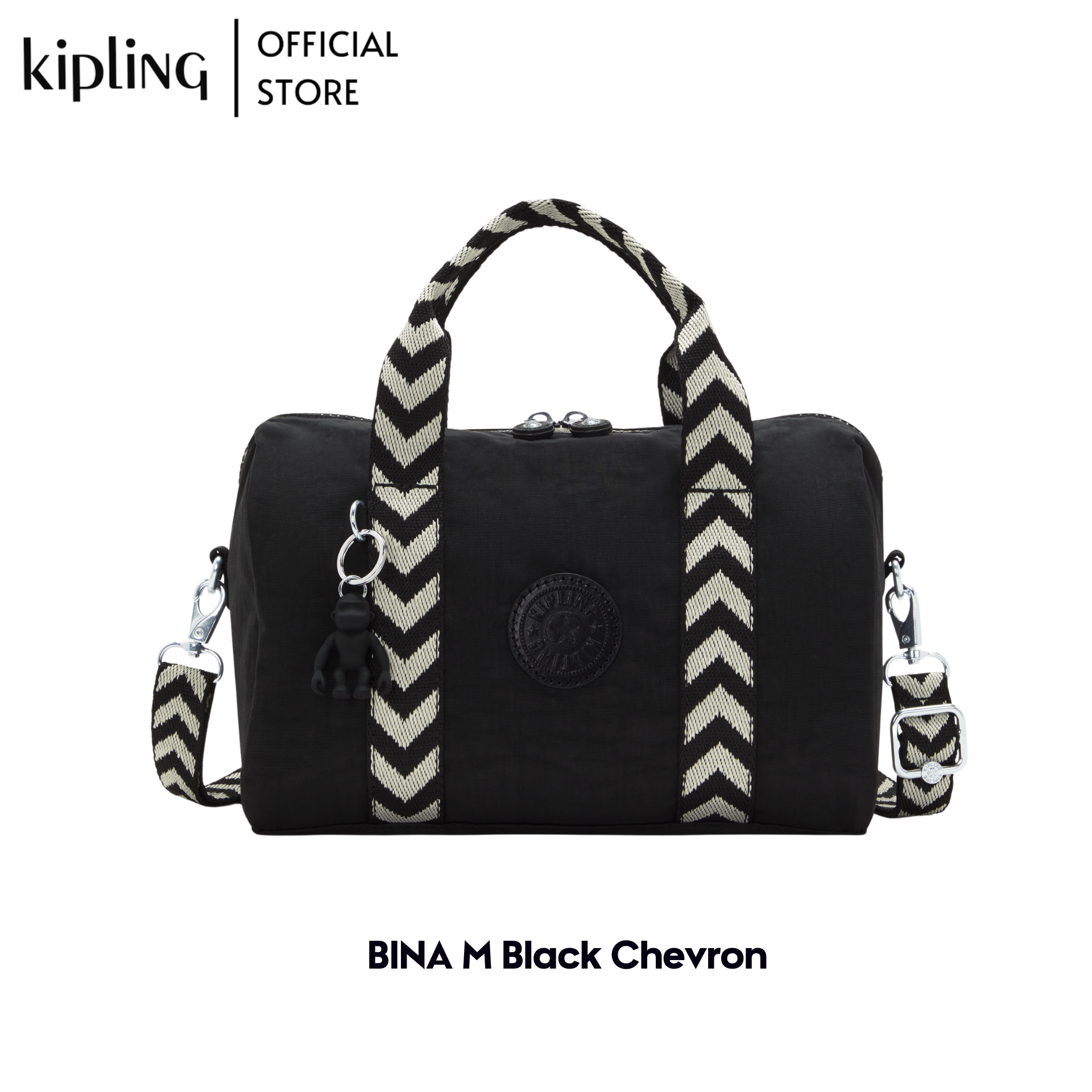 กระเป๋า Kipling รุ่น BINA M สี Black Chevron | Shopee Thailand