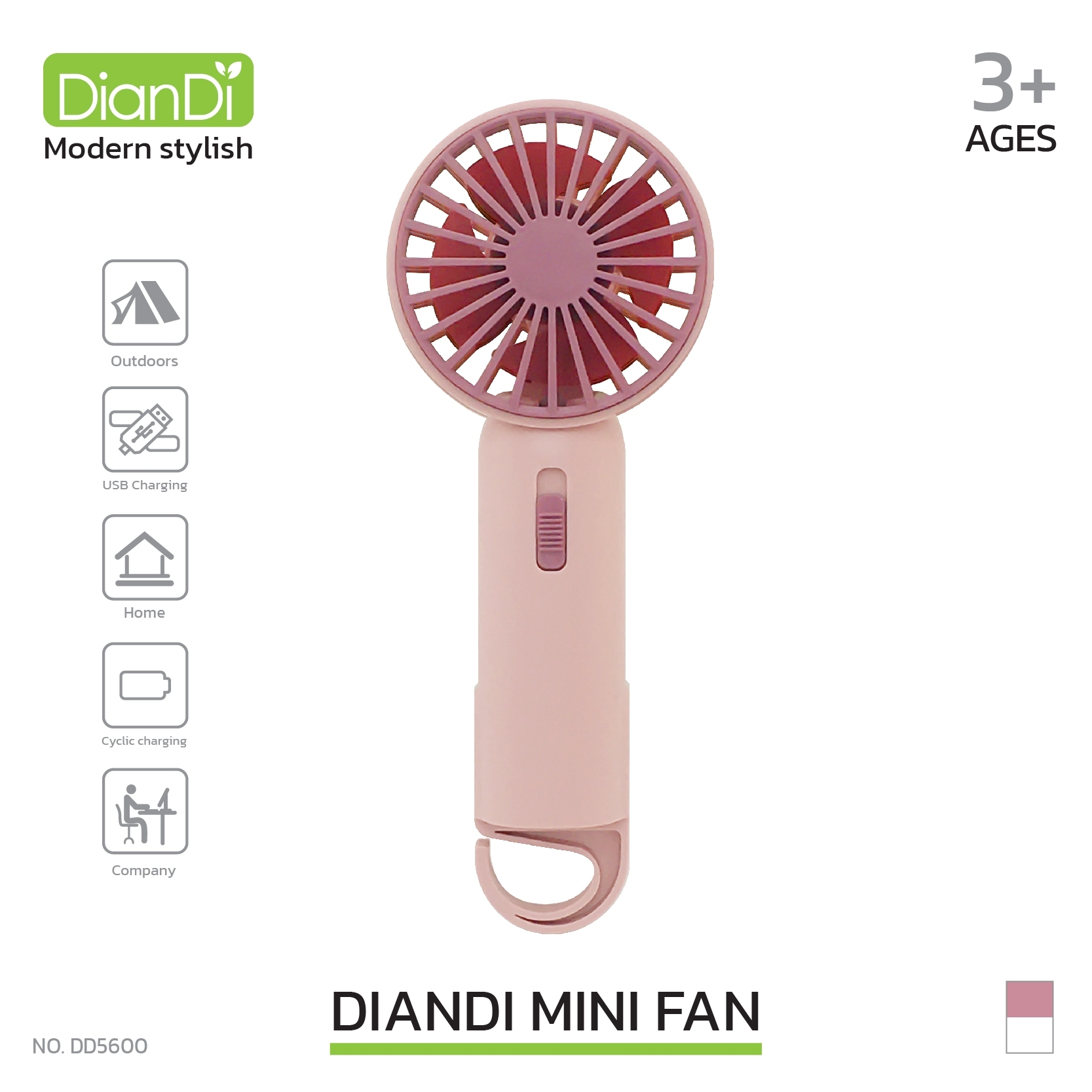 พัดลมพกพา Diandi Mini fan รุ่น DD5600 พัดลมปรับได้ 2 ระดับ | Shopee Thailand