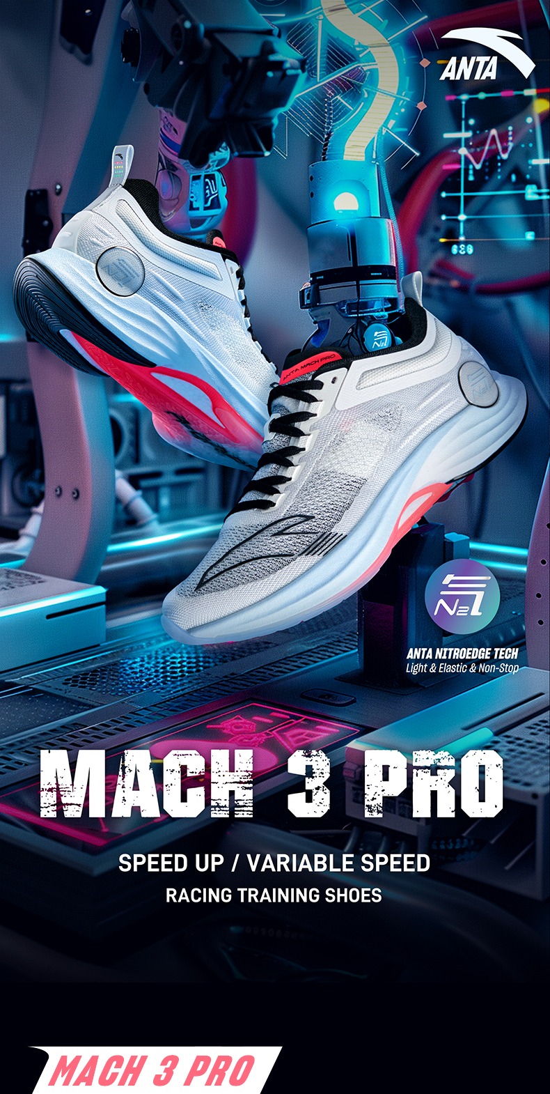 ANTA Mach 3 Pro รองเท้าวิ่งผู้ชาย Road Racing Nitroedge รองเท้ากีฬา 812335584 Official Store ...