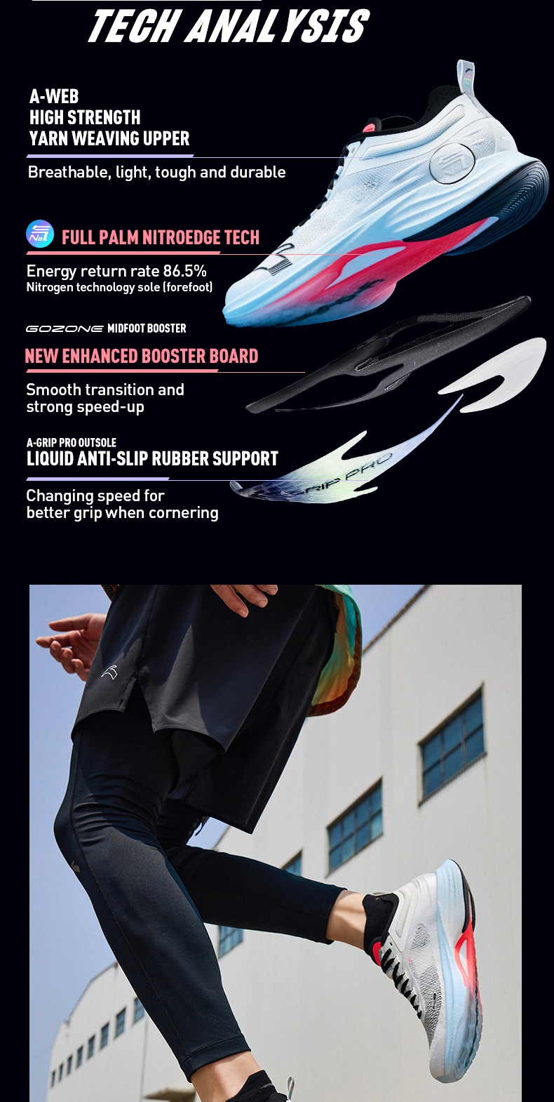 ANTA Mach 3 Pro รองเท้าวิ่งผู้ชาย Road Racing Nitroedge รองเท้ากีฬา ...