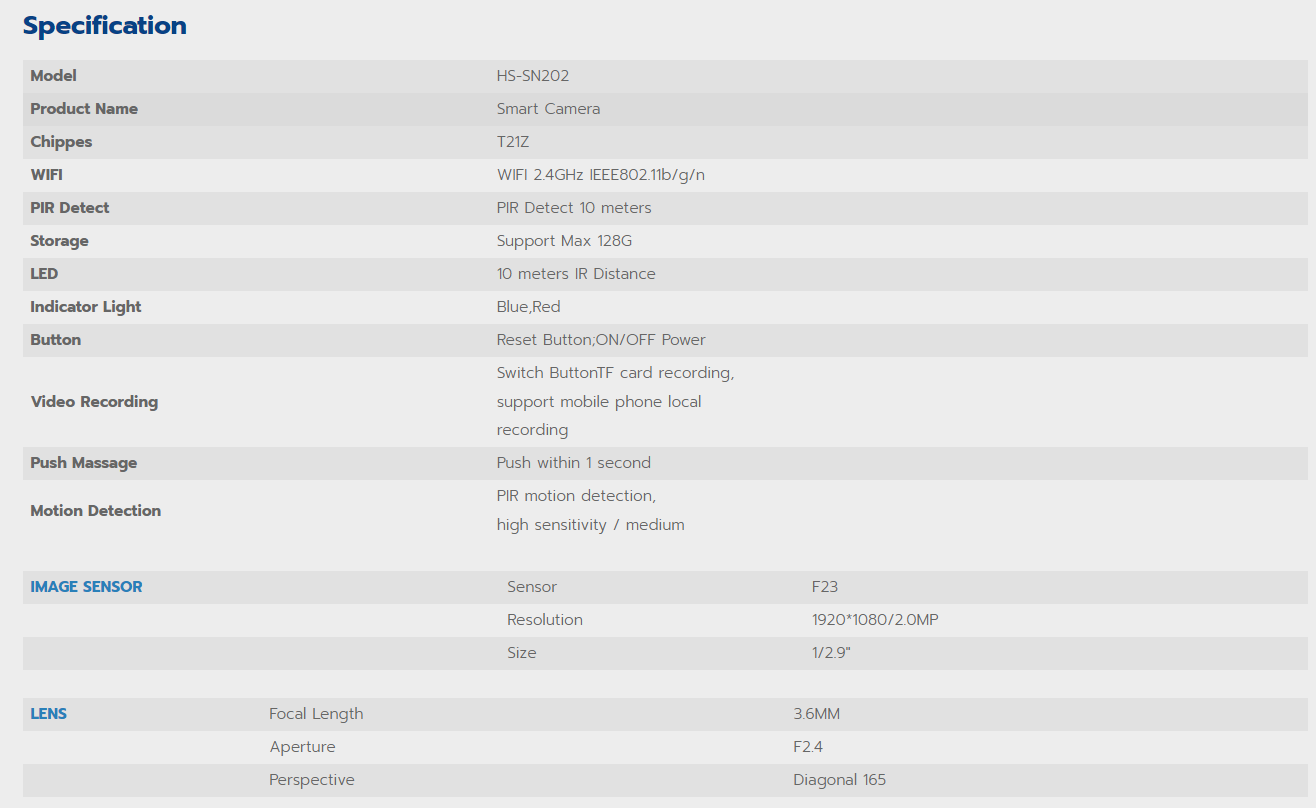 [ของแท้ประกัน 1 ปี] HIP กล้องวงจรปิดไร้สาย รุ่น HS-SN202 Smart Camera ...