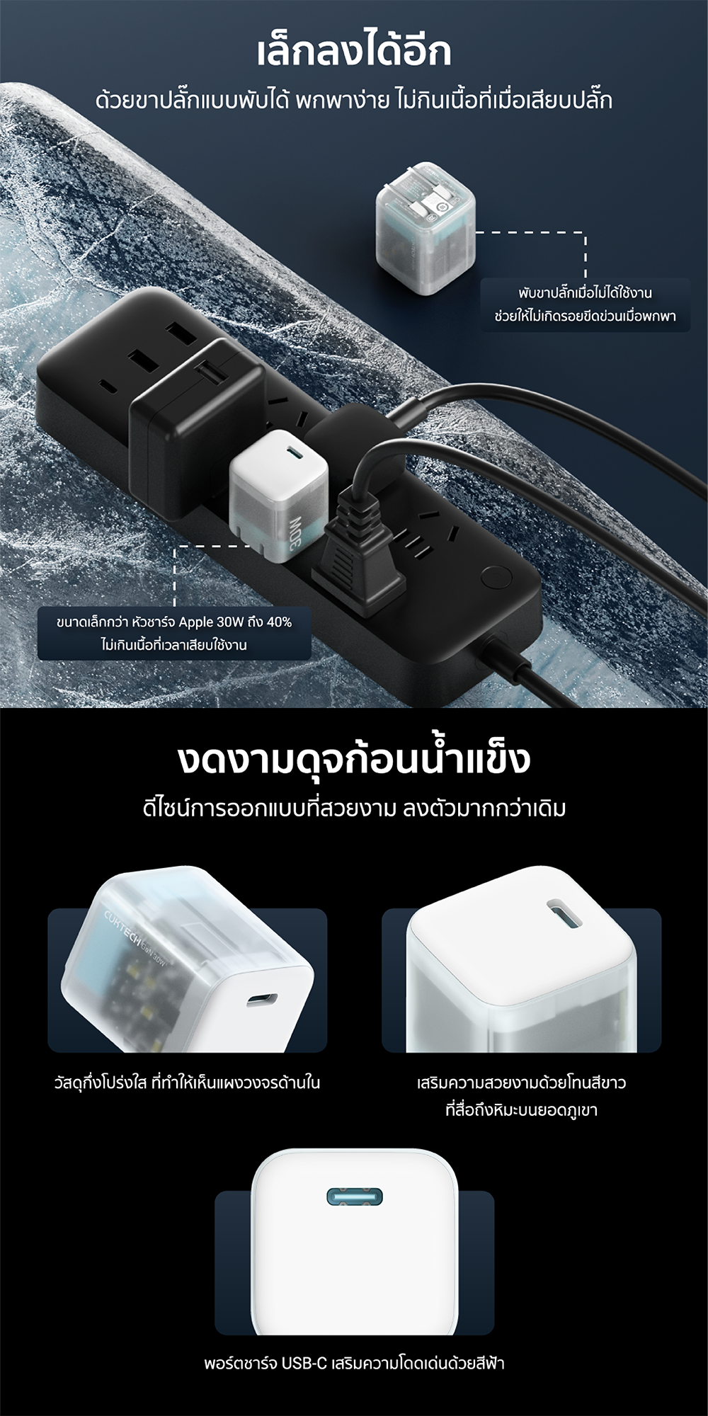 [ลดเหลือ 209] ZMI CUKTECH AC30S / AD301N GaN 30W / CTC315P หัวชาร์จไวสำหรับ iPhone 16 -2Y ...