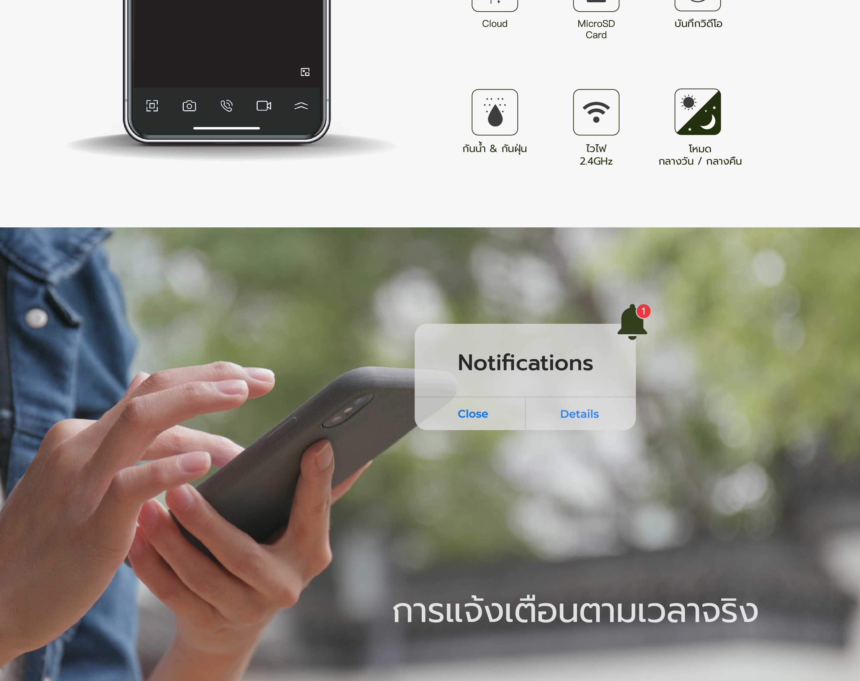 T3 Smart Outdoor Wi-Fi Camera OC1 กล้องวงจรปิด CCTV กล้องกันน้ำ IP65 ...