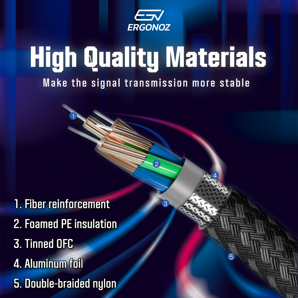 ERGONOZ Clynk HDMI to HDMI Cable V2.1 ส่งข้อมูลภาพความละเอียดสูงสุด UHD ...