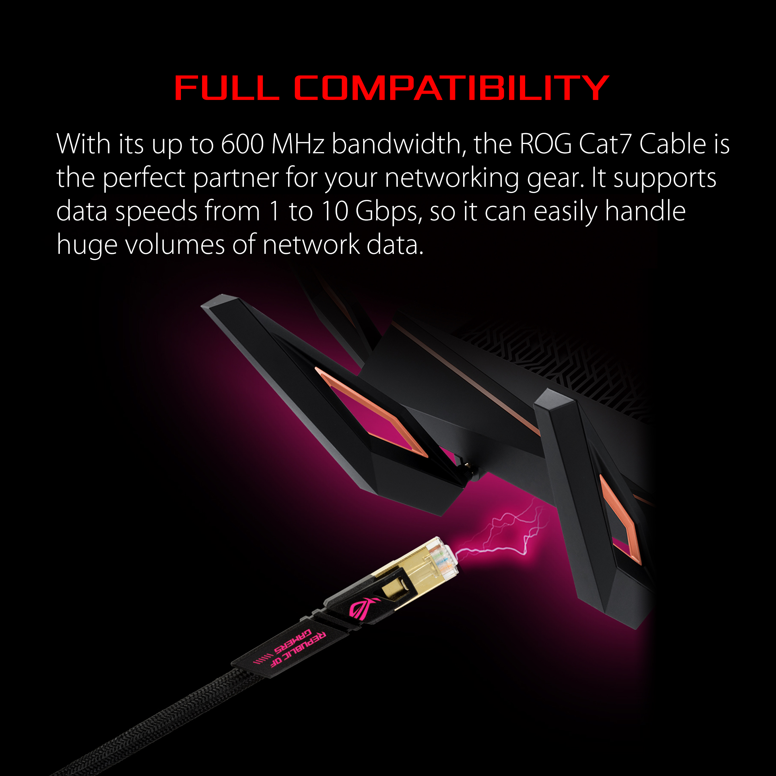 ASUS ROG Cat7 Ethernet Cable – Gaming LAN network cable high speed ...