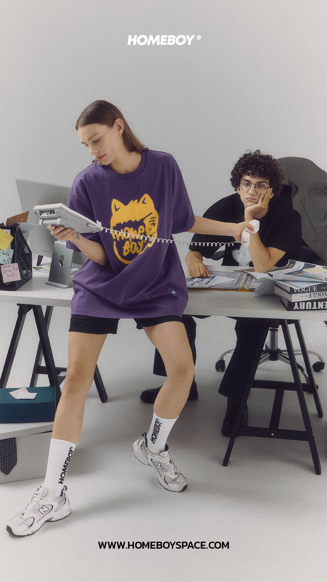 HOMEBOY เสื้อยืด UNISEX ลาย HB.FACE.BOY - BLACK | Shopee Thailand