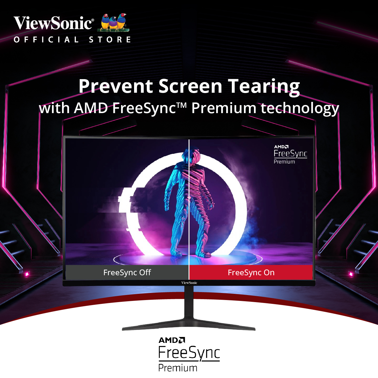 ViewSonic Gaming Monitor V-VX2719-PC-MHD / 27” / 240Hz / Curved / 1ms ...