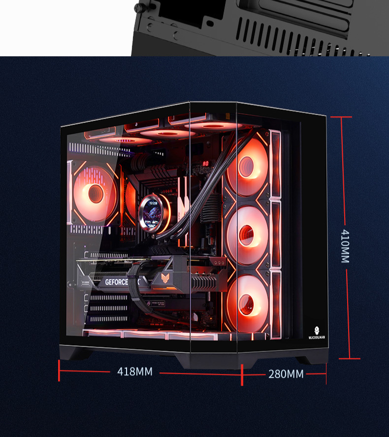 เคสคอมพิวเตอร์ WJCOOLMAN Dreamer Plus ATX Panorama Tempered Gaming Case ...
