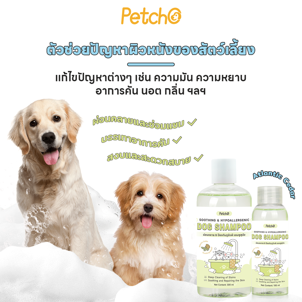 Petcho แชมพูสุนัข แชมพูสัตว์ลี้ยง ออร์แกนิค อ่อนโยน ทำความสะอาดอย่างล้ำ ...