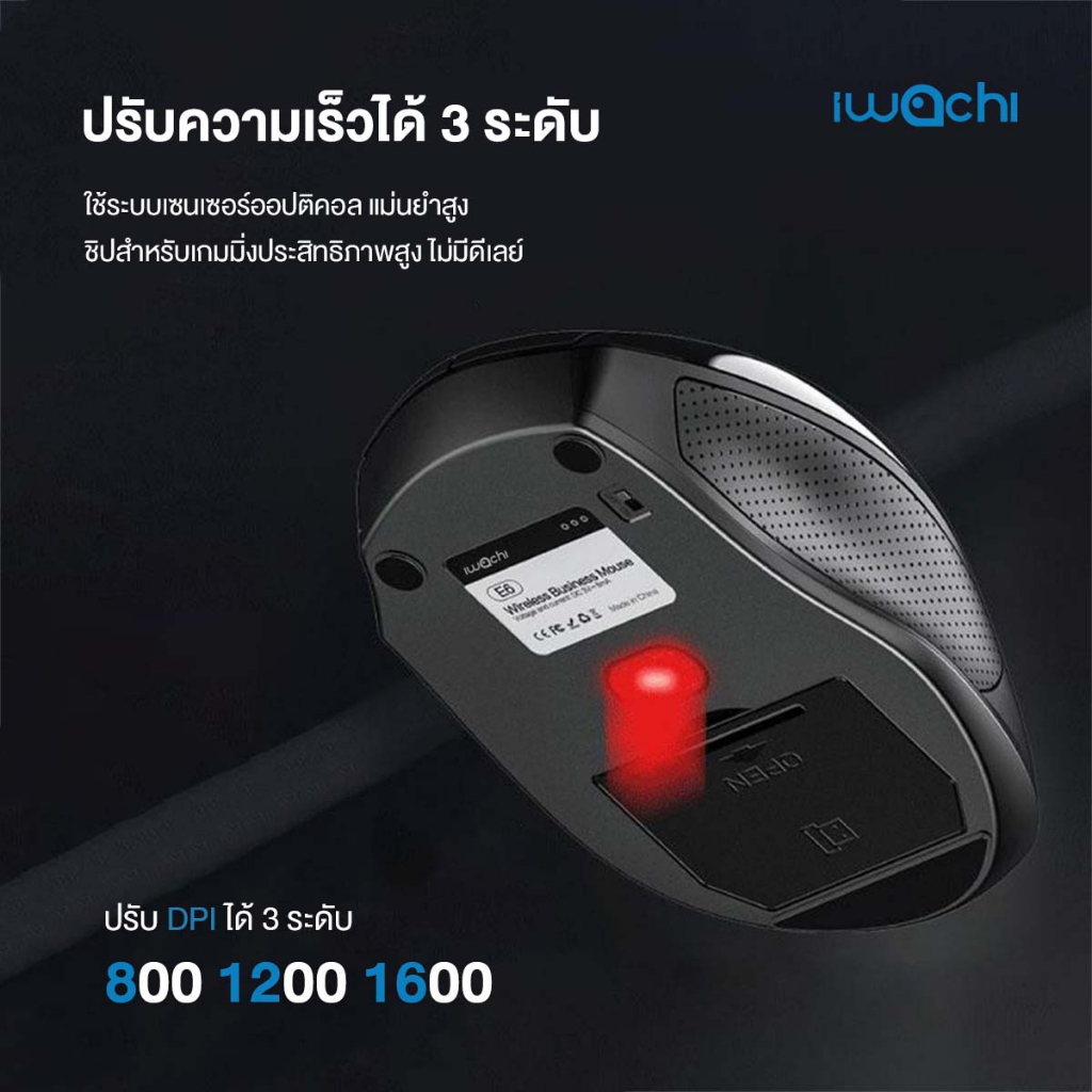 เมาส์ IWACHI เมาส์ไร้สาย Wireless Mouse 2.4G Bluetooth Mouse DPI 1200 ...