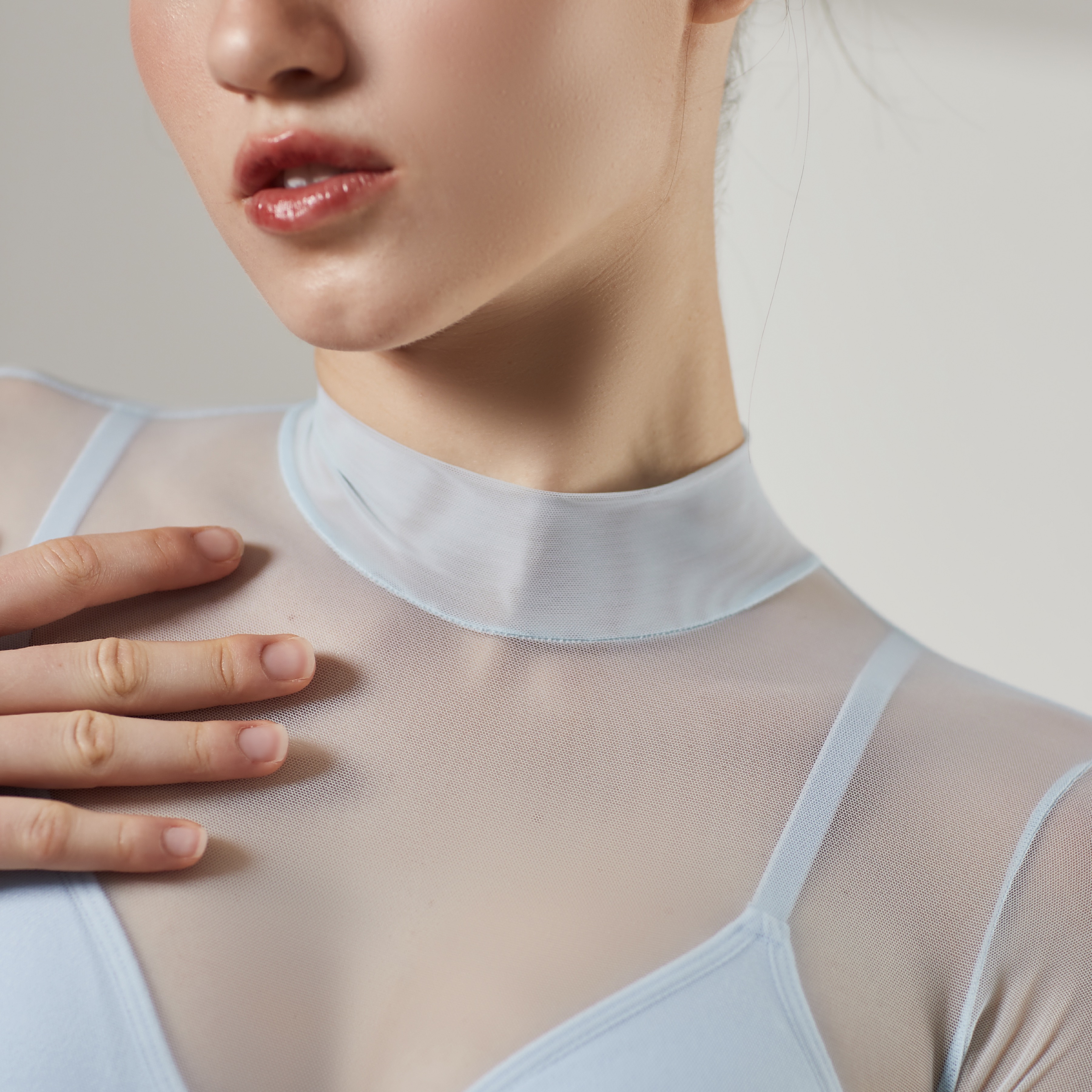 CHERILON Bodysuit เชอรีล่อน บอดี้สูท ซีทรู คอเต่า แขนยาว ผ้าตาข่าย โปร่งบางใส ยืดหยุ่น นุ่ม ใส่ ...