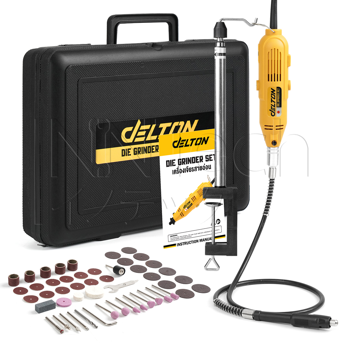 DELTON เครื่องเจียรสายอ่อน 180 วัตต์ มินิ แกะสลัก Mini Grinder Set ...