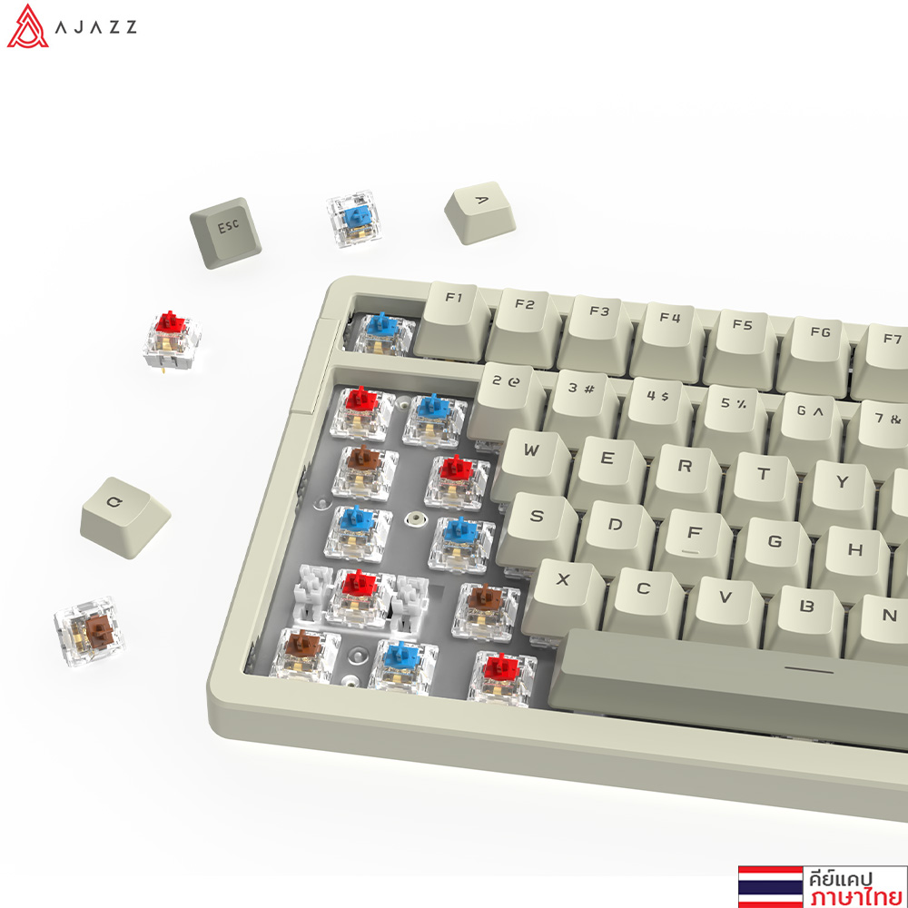 คีย์บอร์ดเกมมิ่ง Ajazz AK992 Retro 99Key Red Switch Gasket Mechanical ...