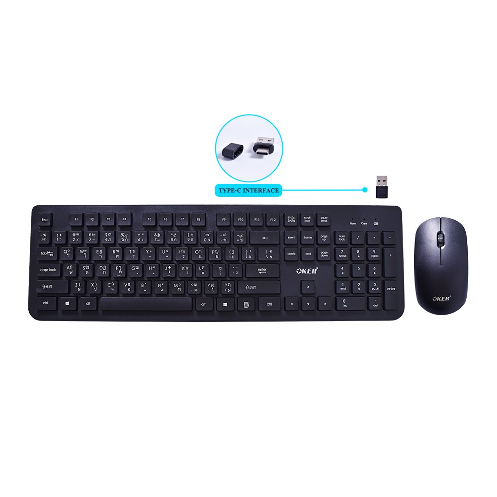 2.4G WIRELESS USB & TYPE-C KEYBOARD MOUSE SET (รุ่น-K915) | Shopee Thailand
