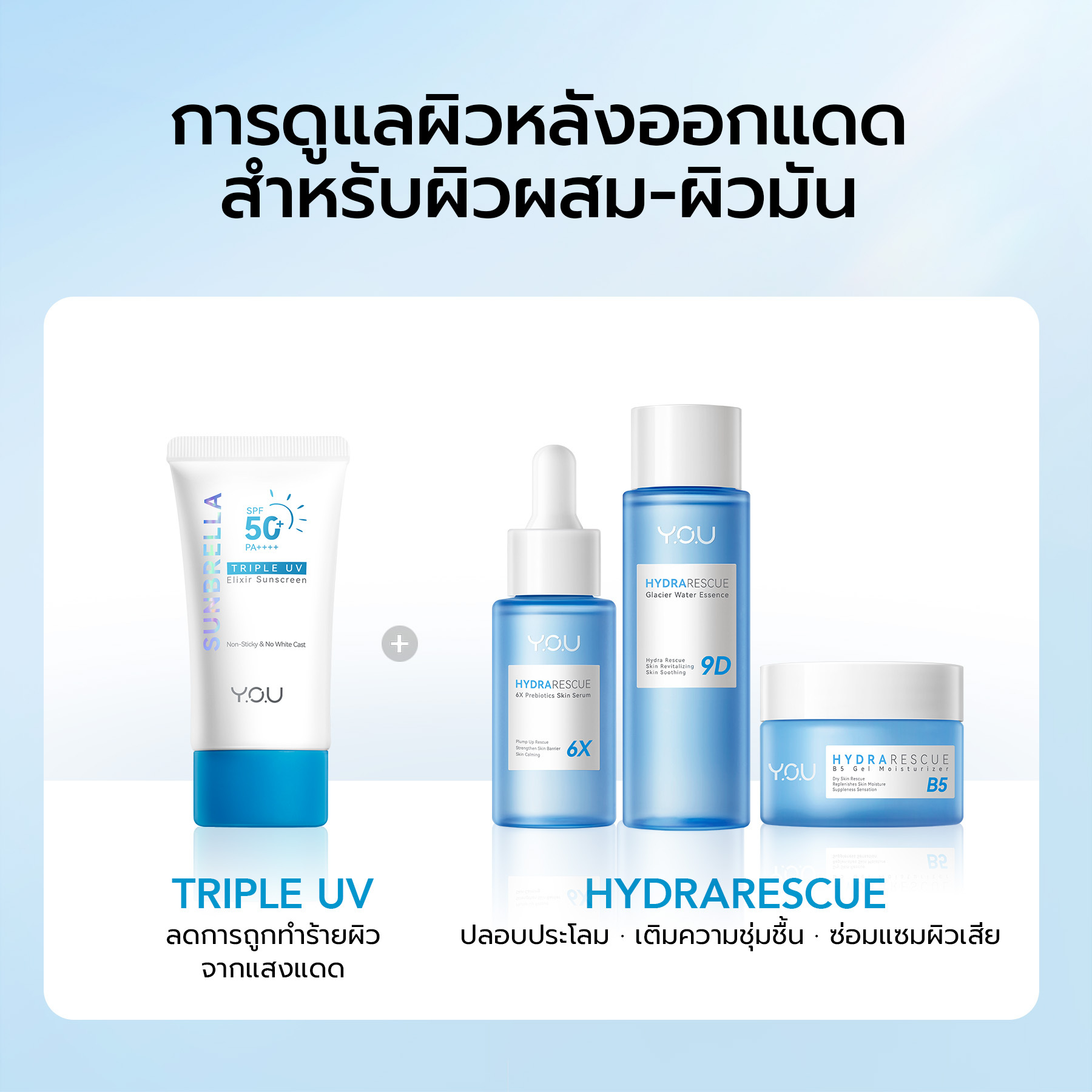 YOU SET SUNBRELLA Triple UV Elixir Sunscreen SPF50+ PA++++ 40ml*2 ...