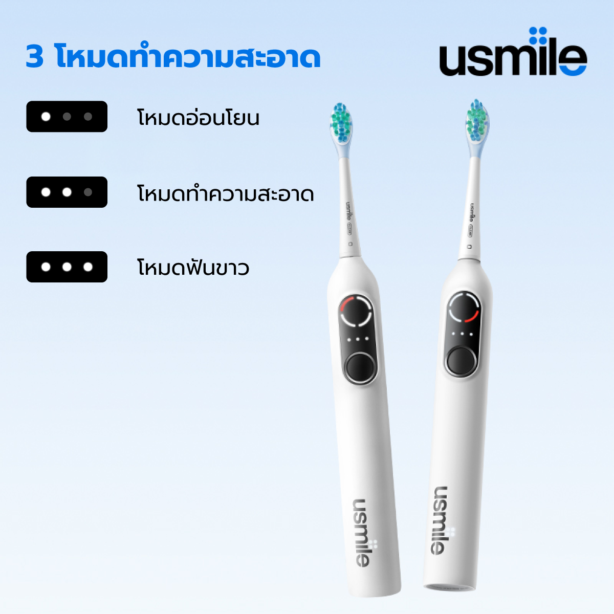 [New] usmile P10 Pro Sonic Toothbrush แปรงสีฟันไฟฟ้า 3 โหมด มีเซ็นเซอร์ตรวจความสะอาดภายในช่องปาก ...