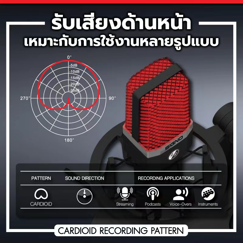 SIGNO E-Sport Professional Condenser Microphone MARKOS รุ่น MP-707 ...