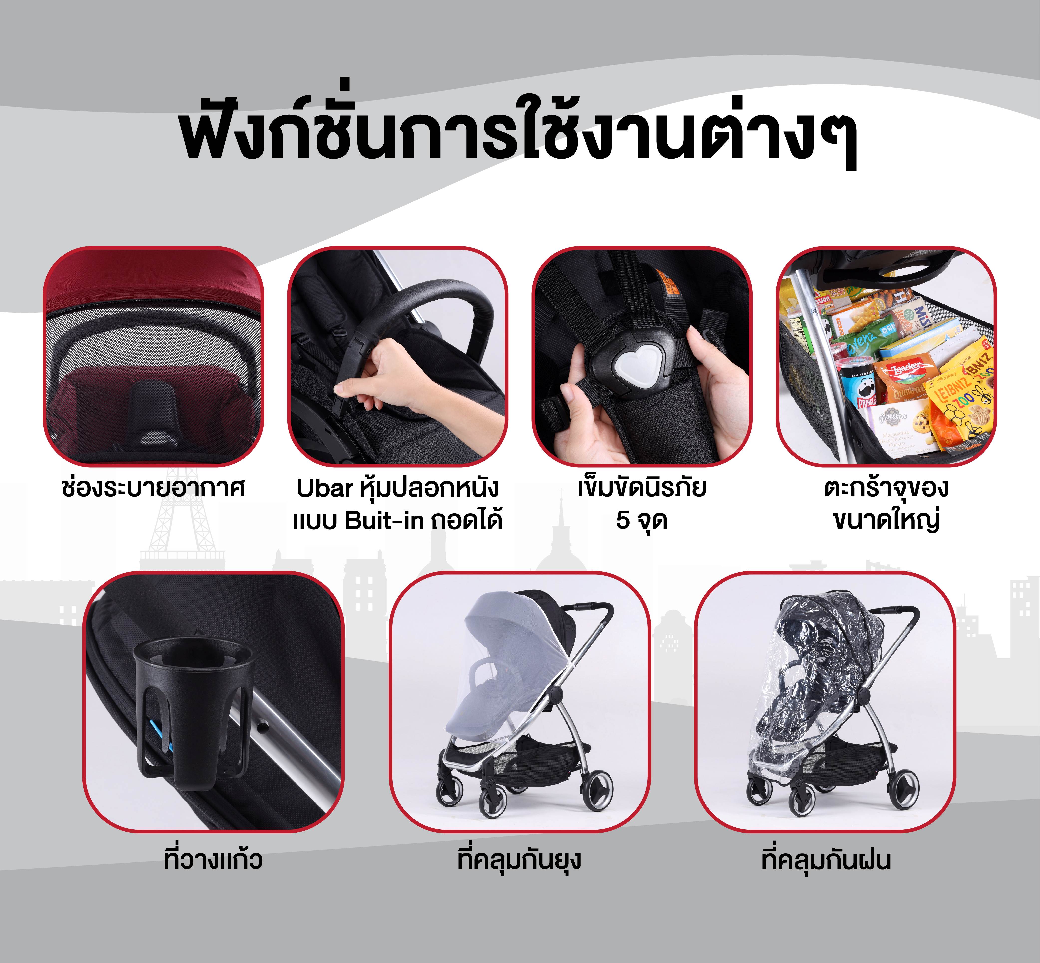 IMP BABY รุ่น 2 WAY (H 908) รถเข็นเด็ก (หันได้ 2 ทิศทาง) แบรนด์จาก ...