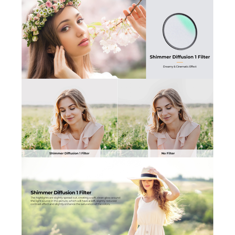 K&F Nano-X 1/1 Shimmer Diffusion Filter, 28-layer super clear ...