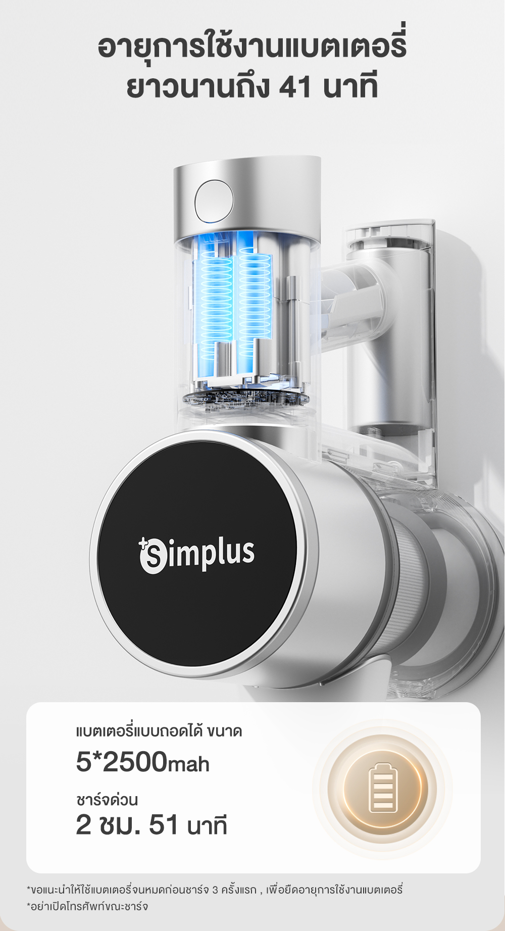 Simplus x PP Krit LED Vacuum Cleaner 24000pa เครื่องดูดฝุ่นหน้าจอ,หัวแปรงกำจัดไรฝุ่น 6 โหมดการ ...