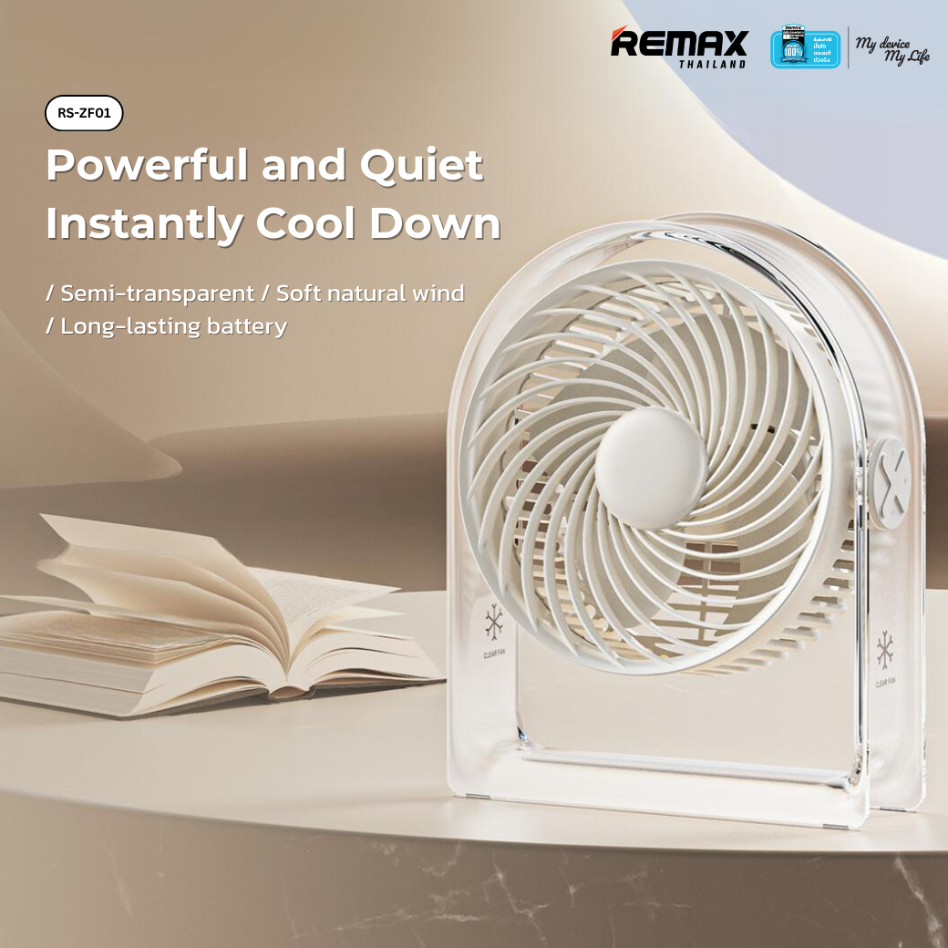 Remax Fan RS-ZF01 - พัดลมพกพา พัดลมตั้งโต๊ะ | Shopee Thailand