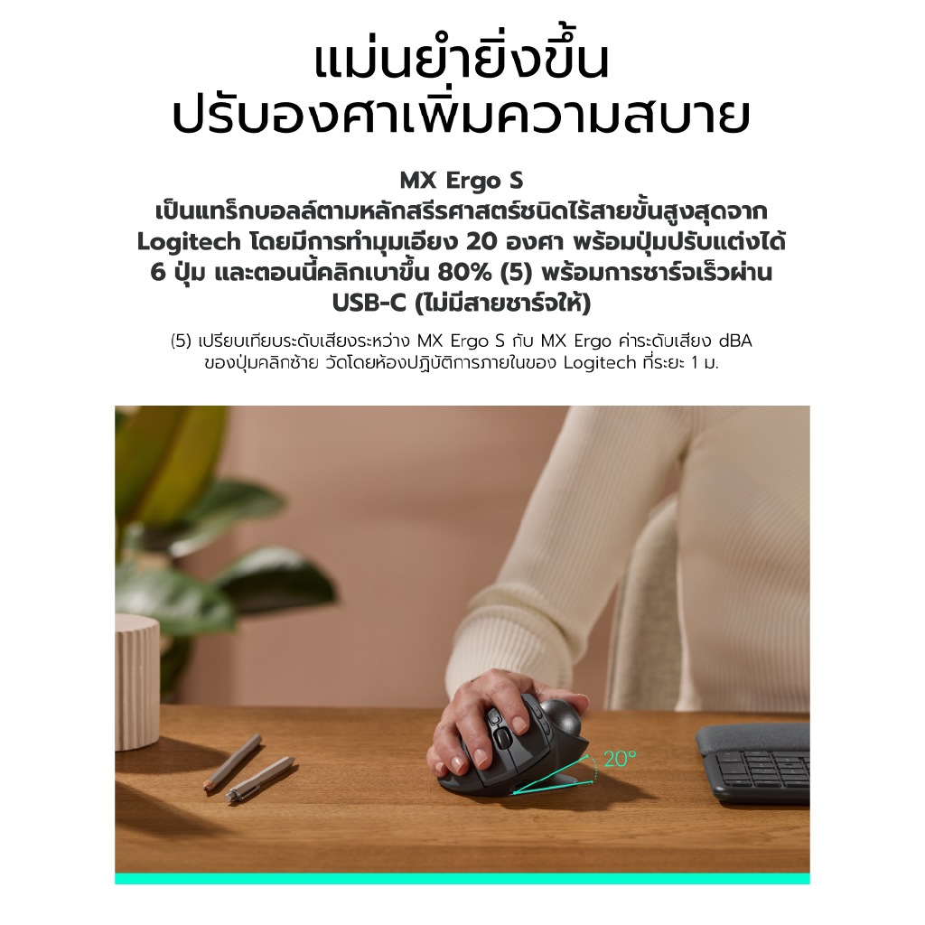 Logitech MX Ergo S Advanced Wireless Trackball เมาส์แทร็กบอลล์ไร้สาย ...