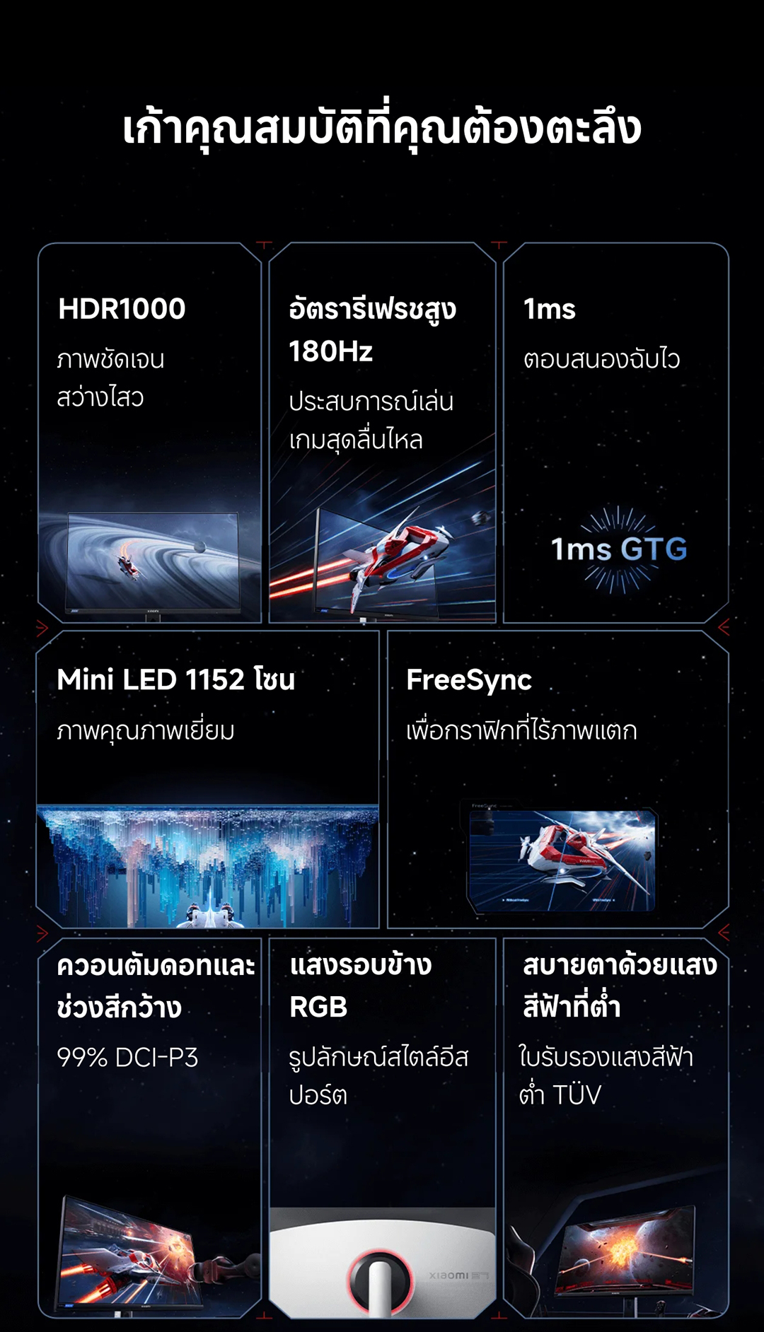 New Arrival Xiaomi Mini LED Gaming Monitor G Pro 27i|HDR1000|อัตรารี ...