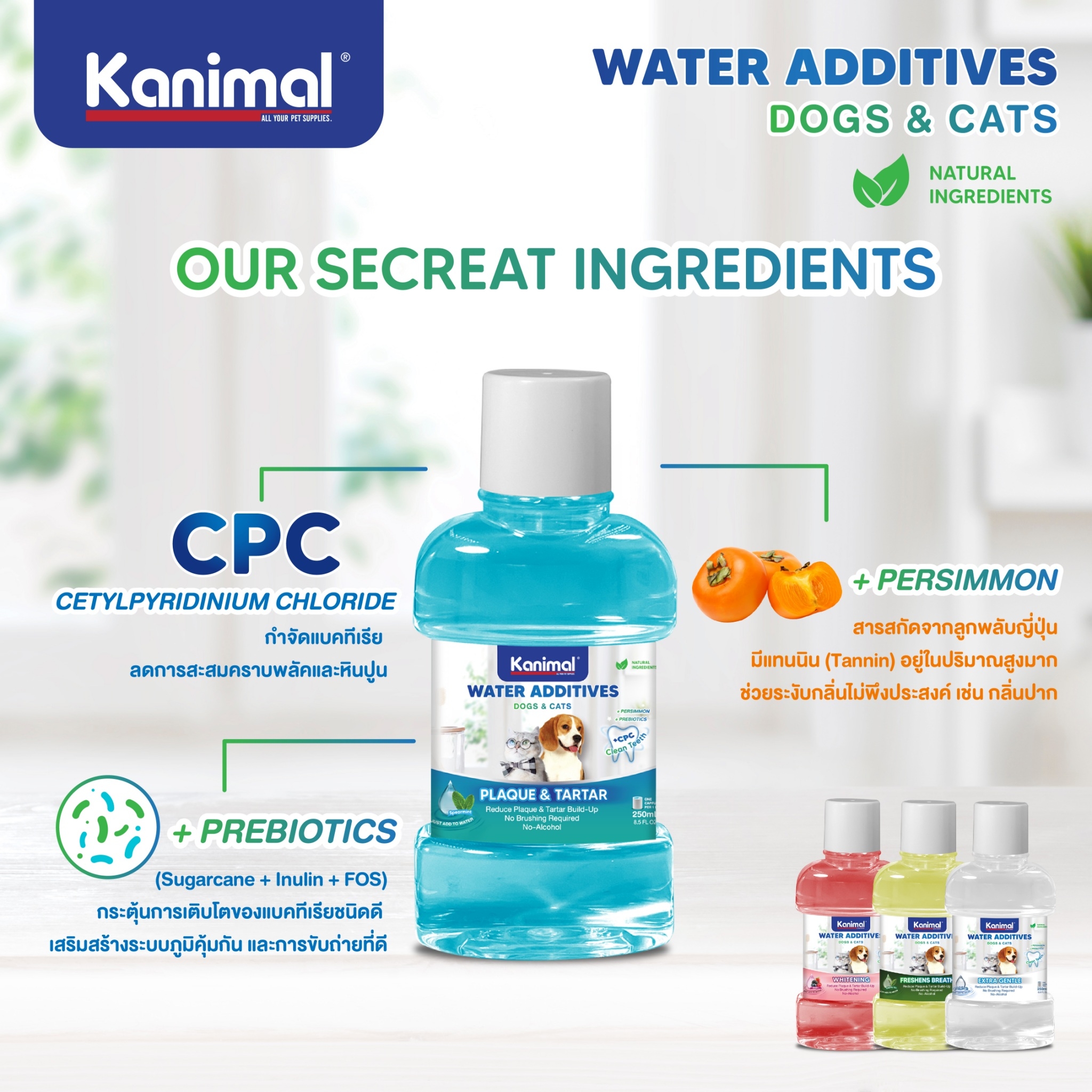Kanimal Water Additives น้ำยาบ้วนปากสำหรับสุนัขและแมว บรรจุ 250 มล. มี ...