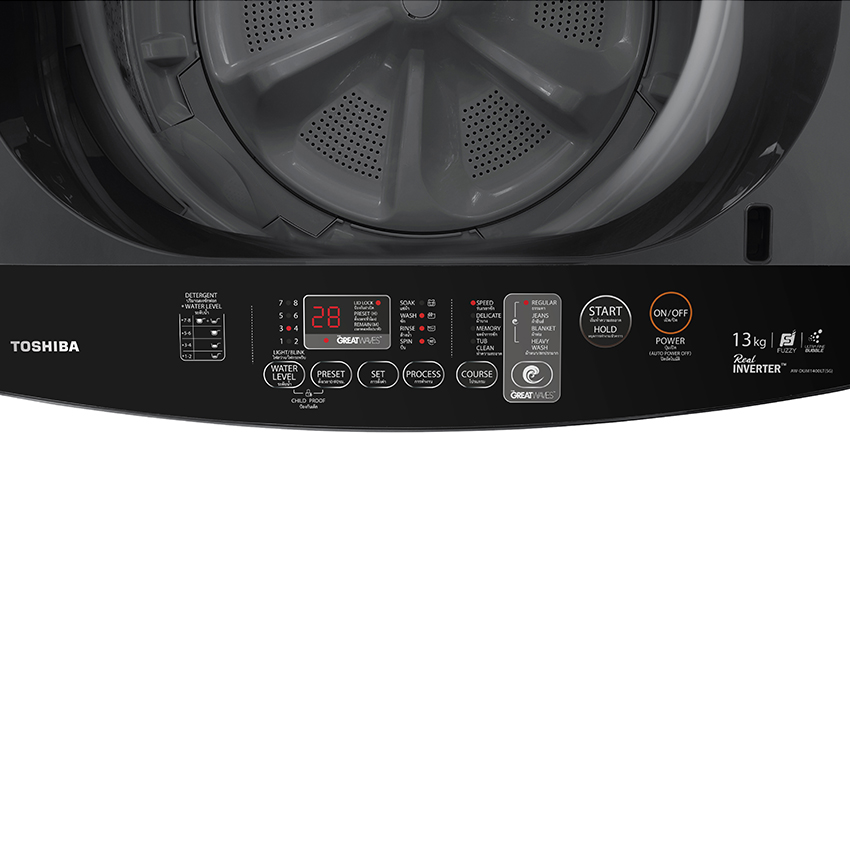 โตชิบา เครื่องซักผ้าฝาบน ขนาด 13 กก. รุ่น AW-DUM1400LT(SG) TOSHIBA TOP ...