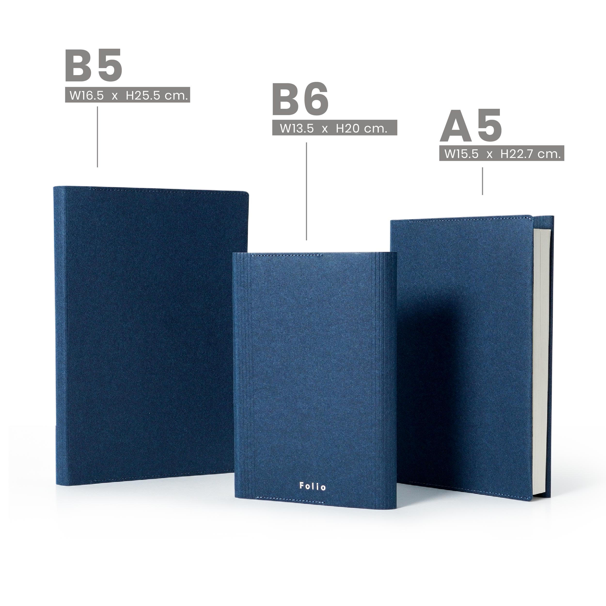 Folio : Book Cover (Navy) ปกห่อหนังสือ ปกห่อนิยาย ผลิตจากกระดาษซักได้ ...