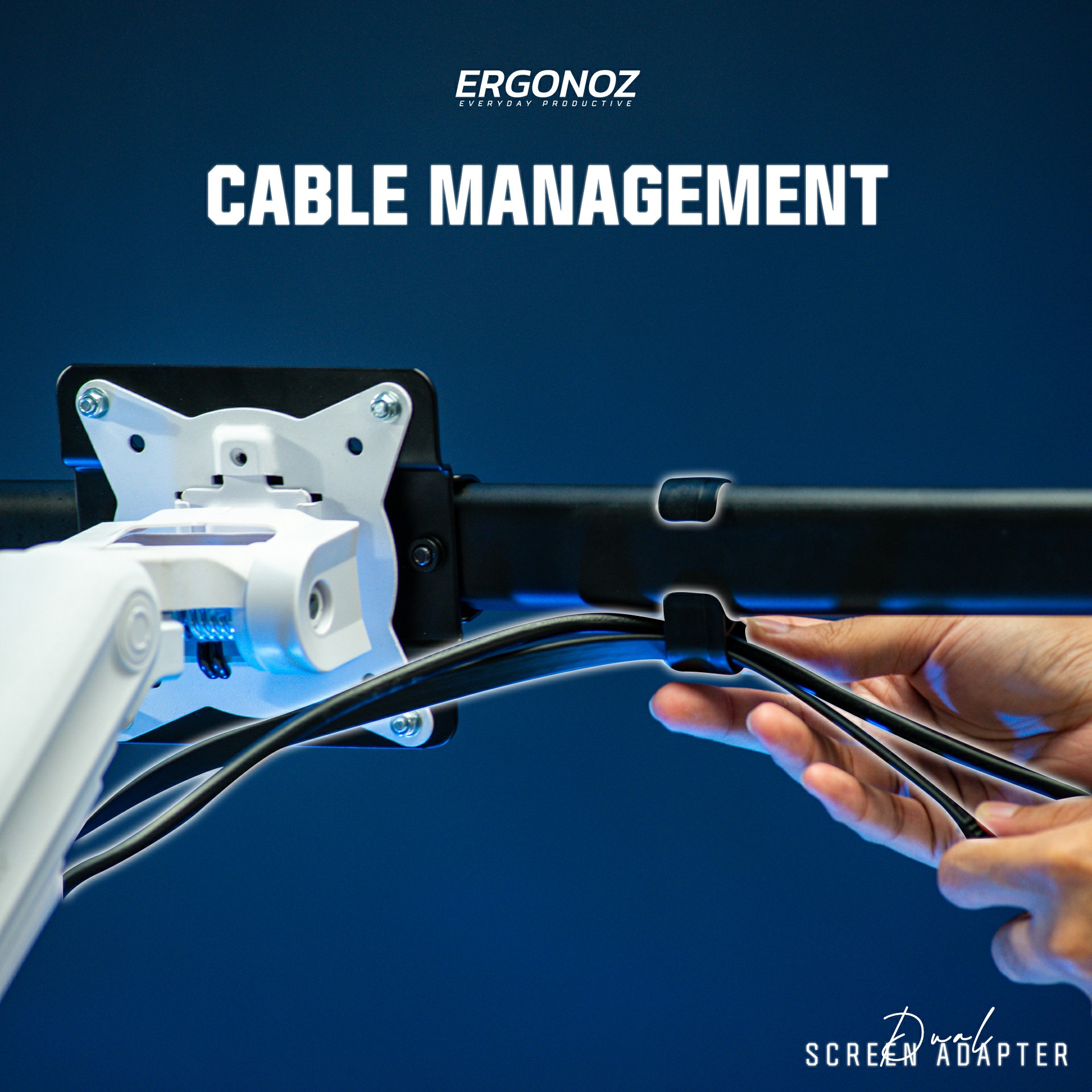 ERGONOZ Dual Screen Adapter แขนจับจอ แปลงแขนจับจอ 1 แขนเพื่อใช้สำหรับ 2 ...