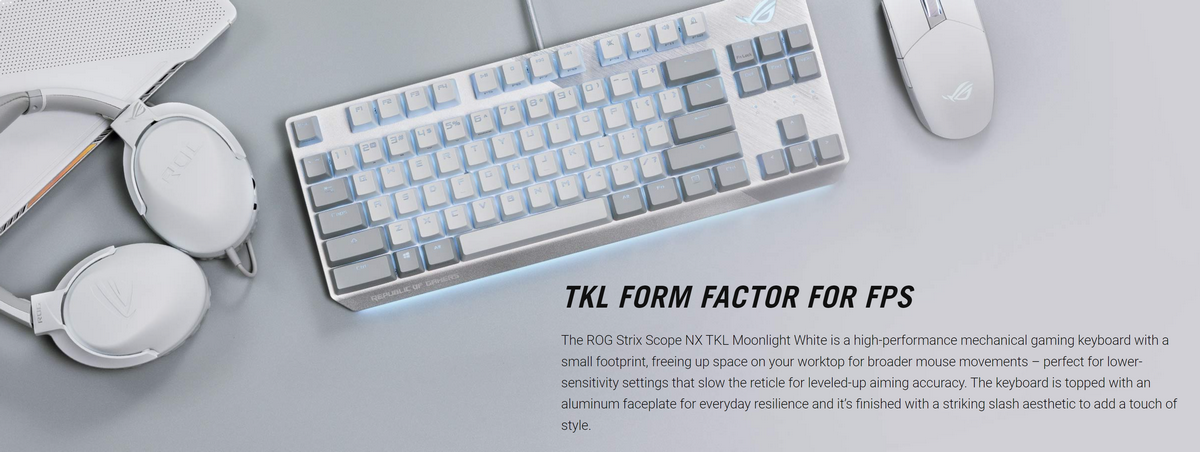 ASUS ROG Strix Scope NX TKL Moonlight White, Wired mechanical RGB ...