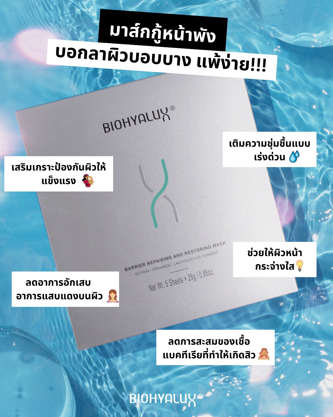 [เซตคู่] Biohyalux HA Hydro Intense Serum Set + Barrier Repairing and ...