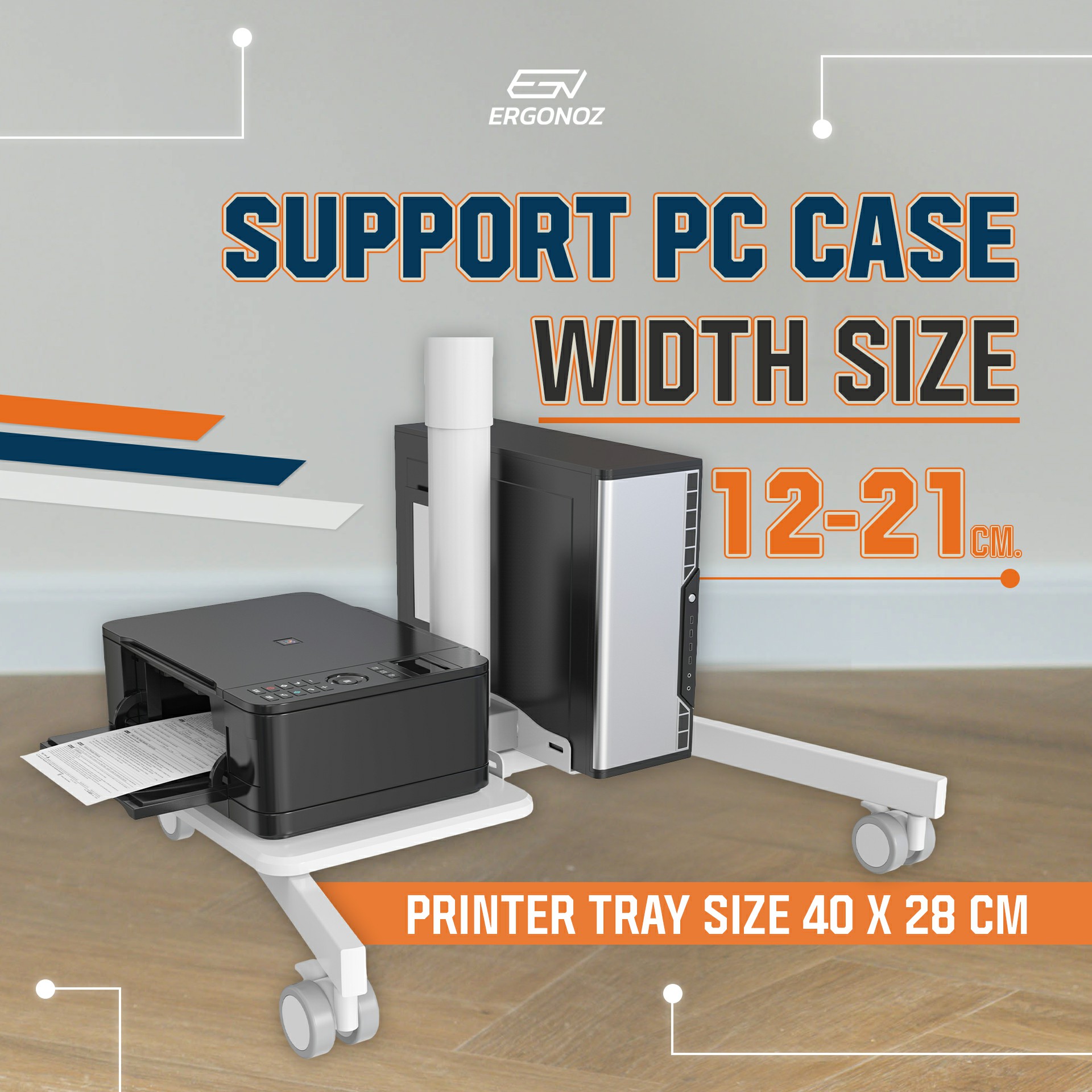 Ergonoz Computer Cart Standing Desk โต๊ะคอมพิวเตอร์ ปรับระดับความสูงได้ ...