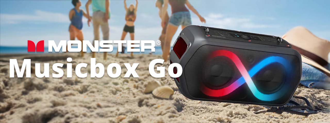 Monster Musicbox Go ลำโพงพกพา พร้อมไมโครโฟน 2 ตัว | Shopee Thailand