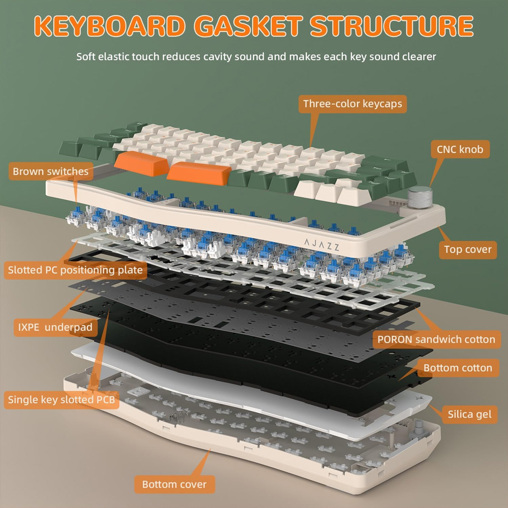 คีย์บอร์ดเกมมิ่ง Ajazz AKS068 Mechanical Keyboard by Banana IT | Shopee ...