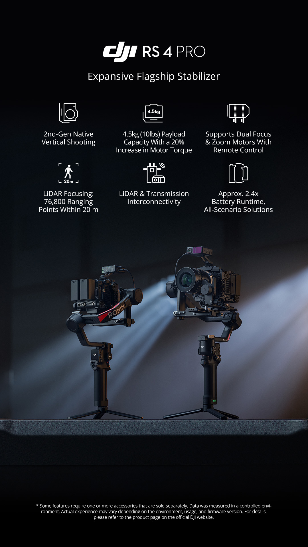 DJI RS 4 PRO - Ronin Stabilizer | กิมบอลกล้อง ไม้กันสั่น | รับน้ำหนักได้ถึง 4.5 kg | LiDAR ...