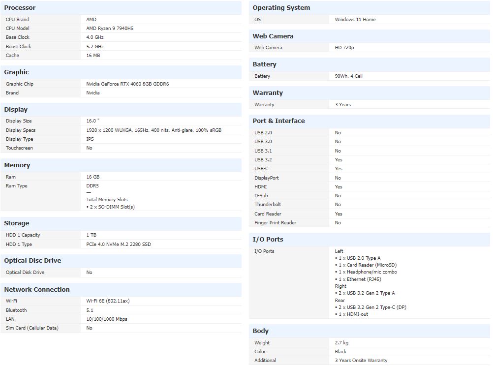 NOTEBOOK (โน้ตบุ๊ค) ACER NITRO 16 AN16-41-R6MV (OBSIDIAN BLACK) | Shopee Thailand
