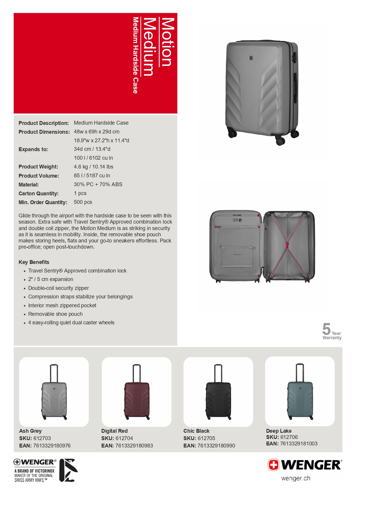 WENGER Motion Hardside Luggage/Hard Shell Suitcase กระเป๋าเดินทาง ...