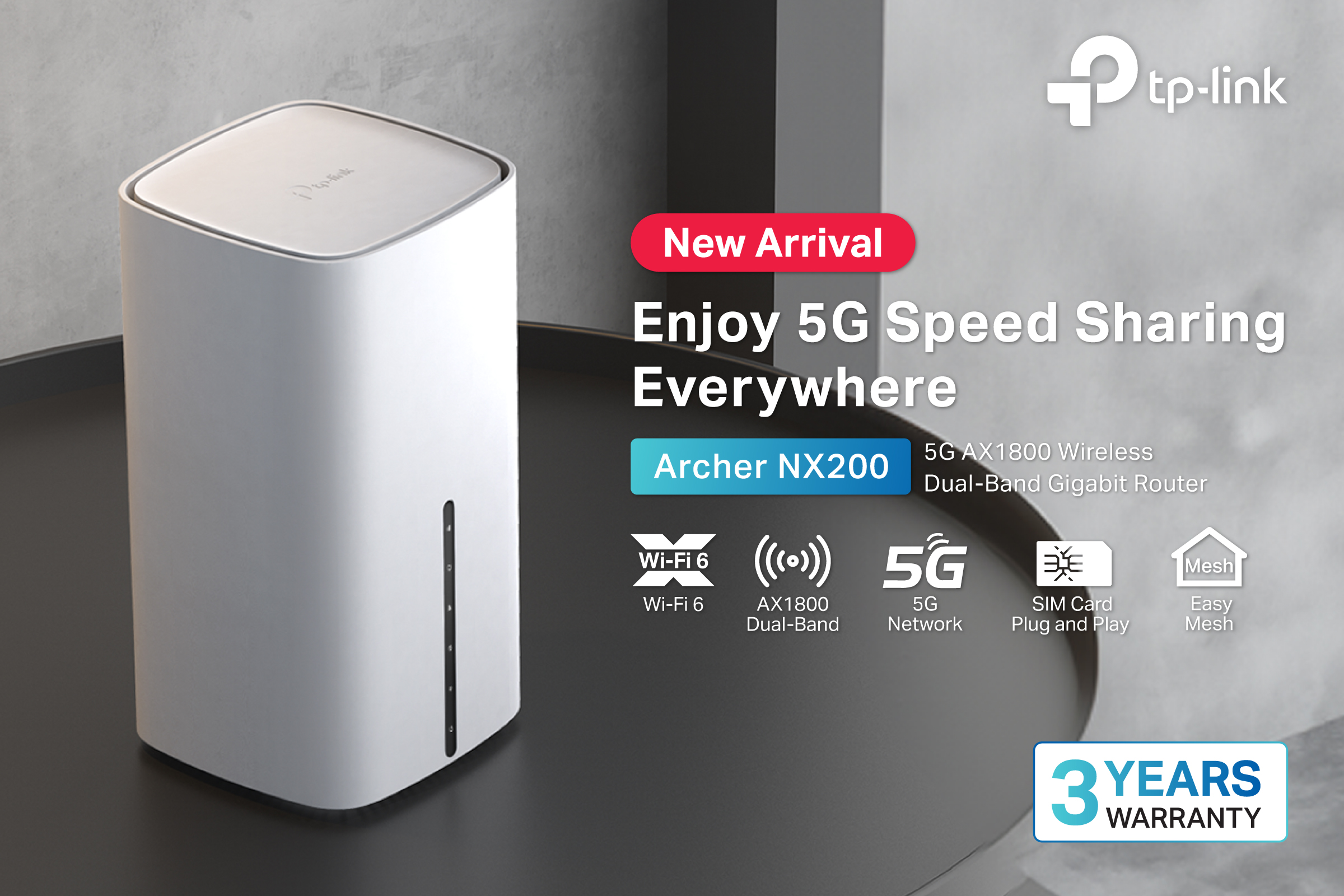 TP-Link Archer NX200 ใหม่! เราเตอร์ใส่ซิม 5G/LTE AX1800 Wireless Dual-Band Gigabit Router รองรับ ...